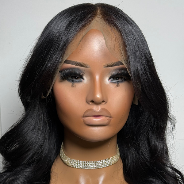 Custom Black Lace Frontal Wig | Brazilian Lace Wig | 24" – Yoli Opulence